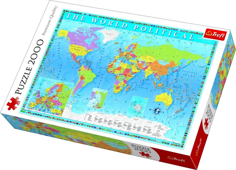 Puzzle TREFL Political Map Of The World 2000 - | Knjižare Vulkan