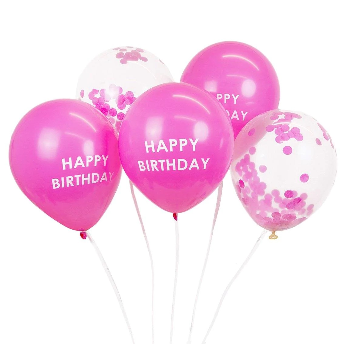 Baloni sa konfetama HAPPY BIRTHDAY PINK 5 kom - | Knjižare Vulkan