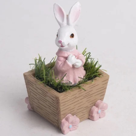 Uskršnja figura ZEKA U SAKSIJI 9cm /DVE VRSTE - | Knjižare Vulkan