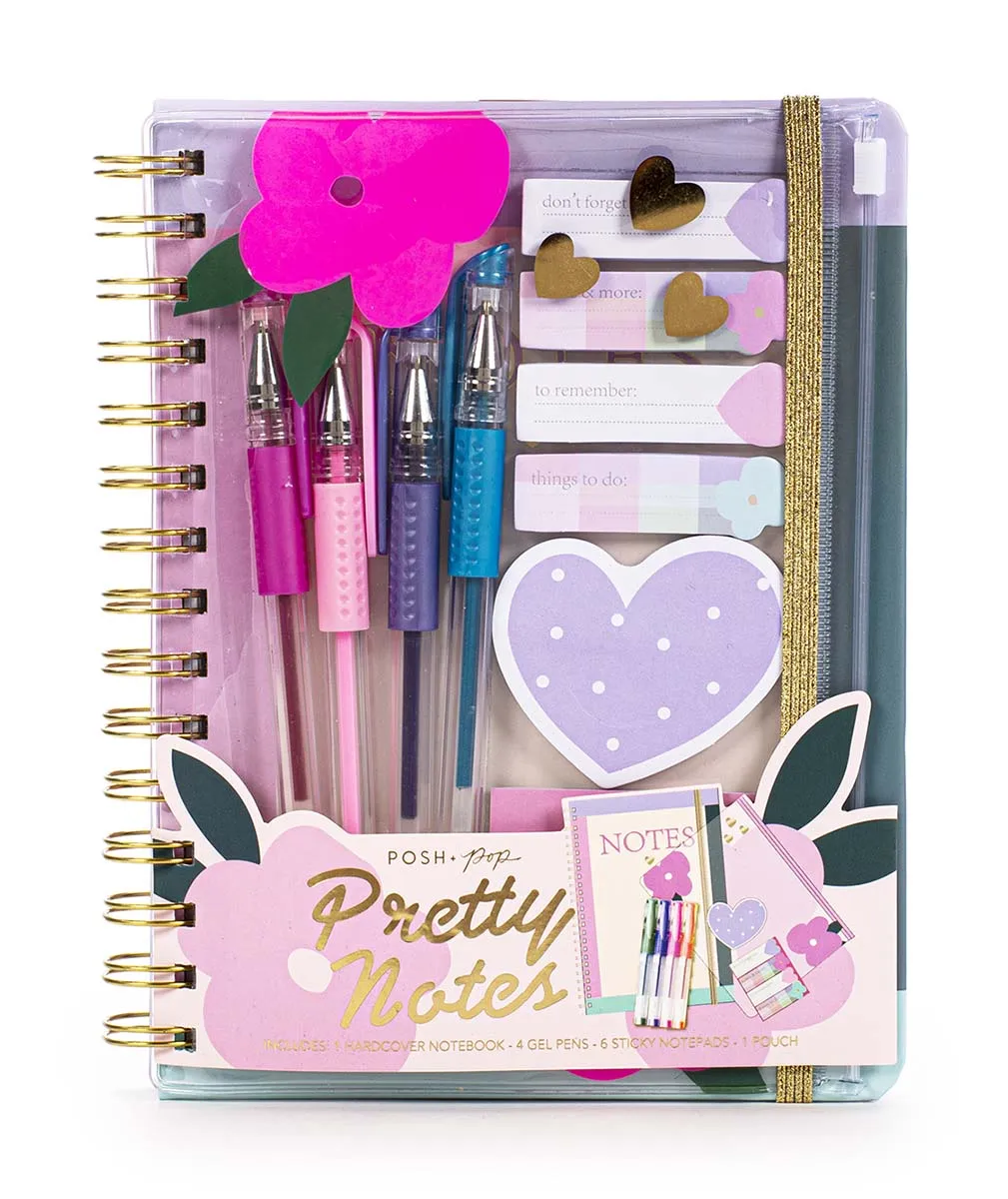 Set notes, 4 gel olovke i blokovi za poruke POSH POP Pretty notes ...