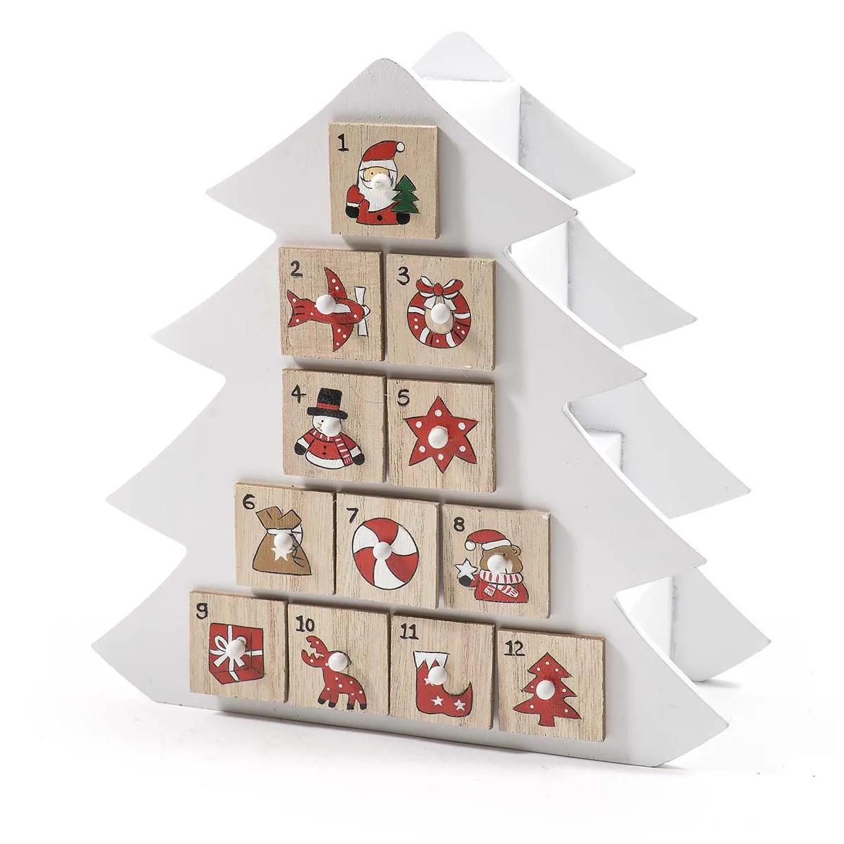 Dekoracija WOODEN TREE ADVENT CALENDAR 22cm - | Knjižare Vulkan