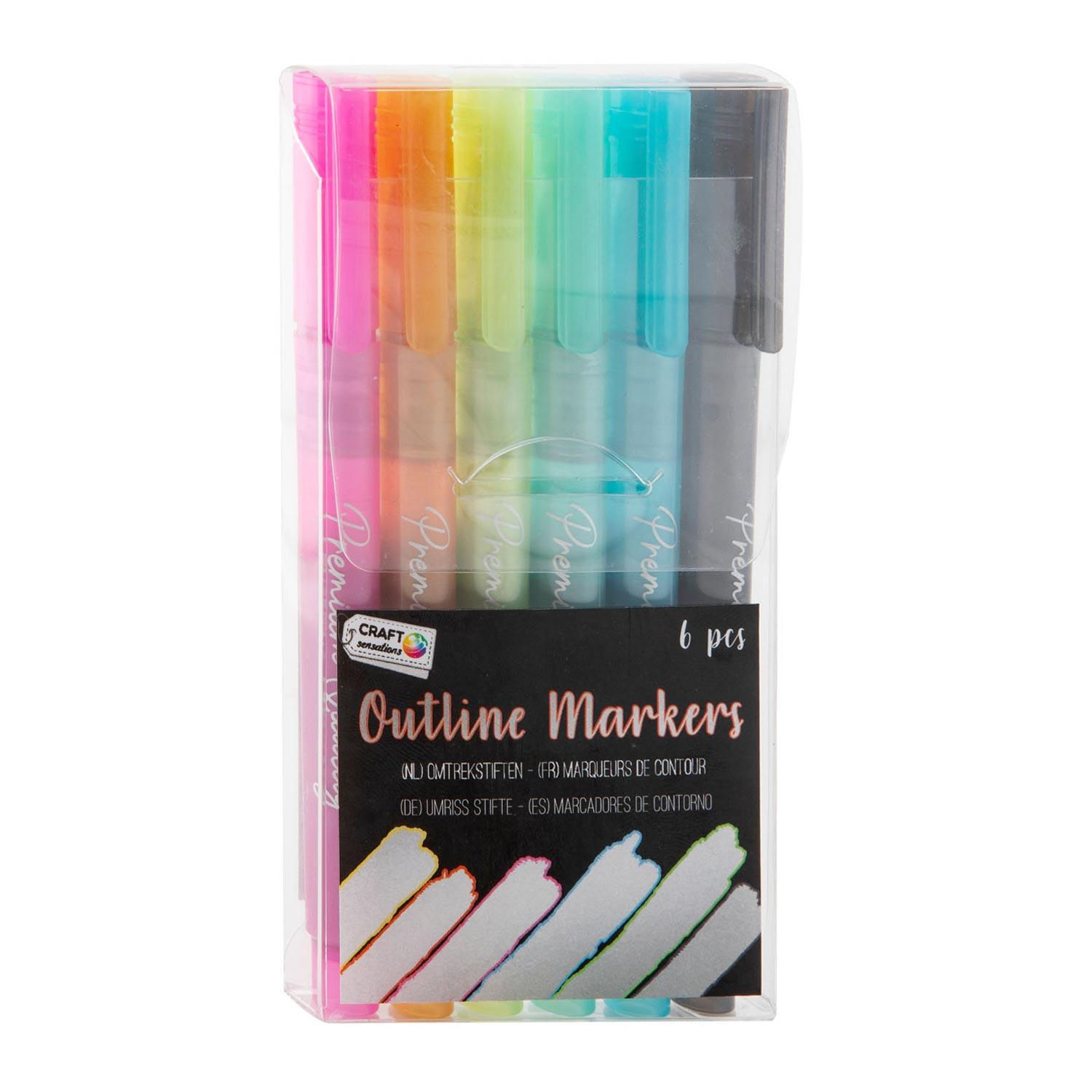Markeri za crtanje OUTLINE MARKERS 6 kom - | Knjižare Vulkan