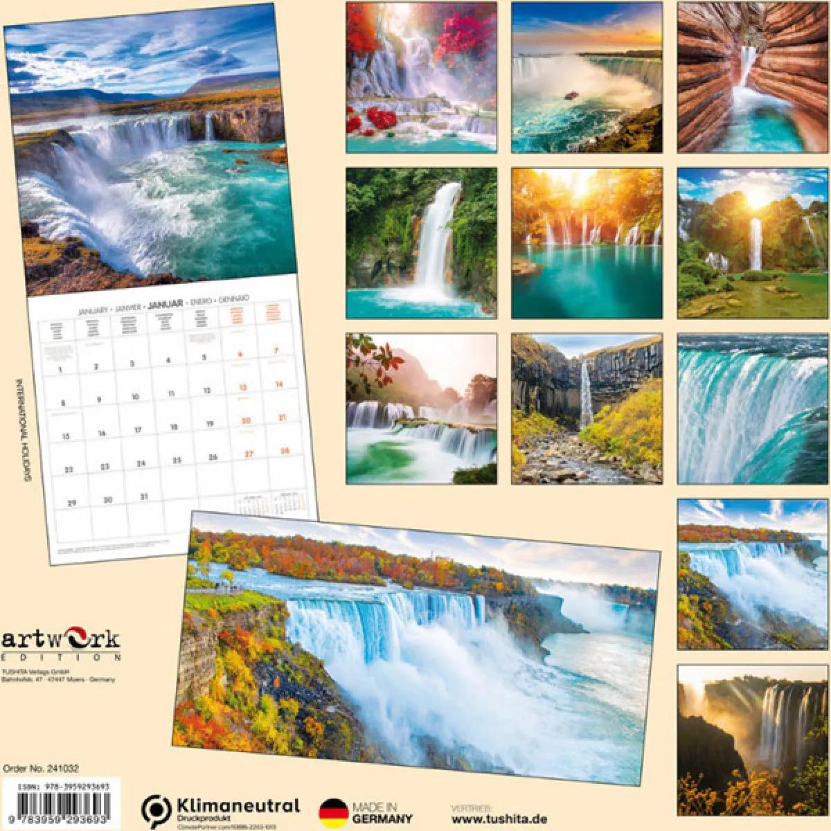 Zidni kalendar WASSERFALLE / WATERFALLS 2024 - | Knjižare Vulkan