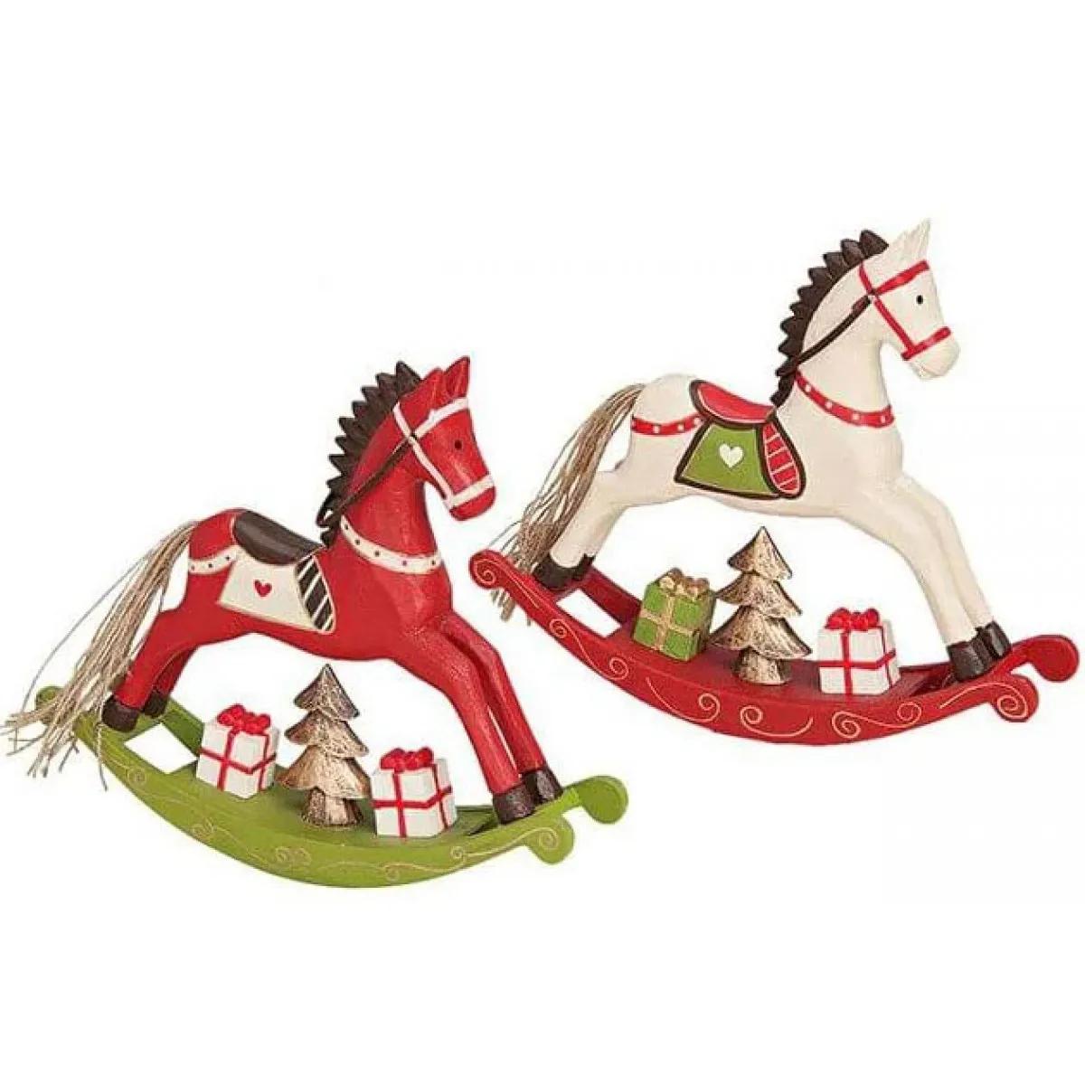 Novogodišnja figura KONJIĆ SA POKLONIMA 21CM / 2 VRSTE - | Knjižare Vulkan