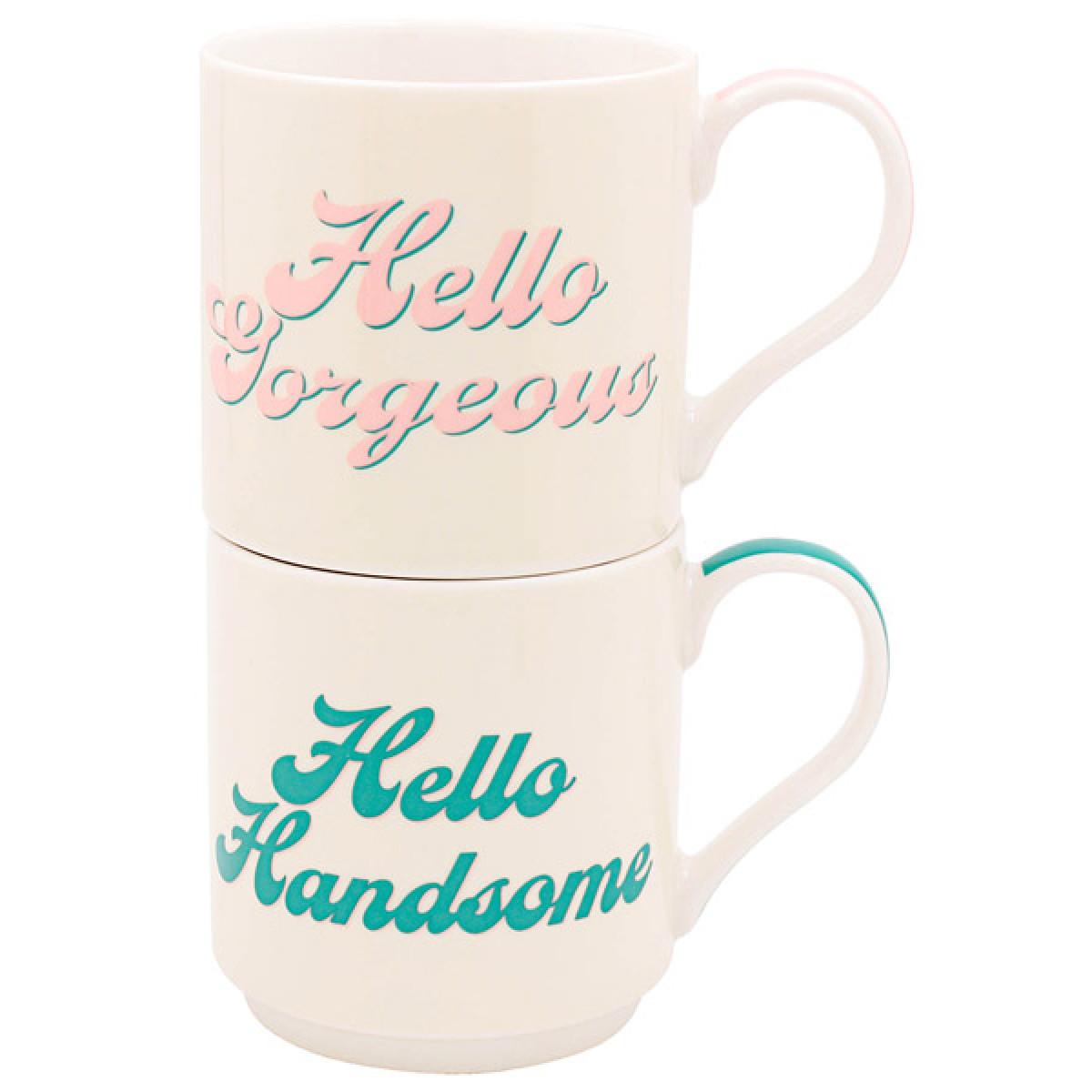 Set dve šolje HELLO HANDSOME & HELLOGORGEOUS - | Knjižare Vulkan